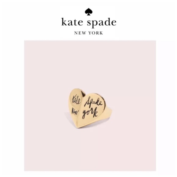 kate spade | Jewelry | Nwotkate Spadeheritageblk Enamel Letters Ring ...
